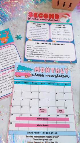 Retro Christmas Classroom Newsletter Templates Editable by Bloom With ...