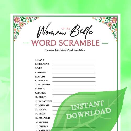 Women of the Bible Word Scramble Game | Christian Women's Ministry Activity