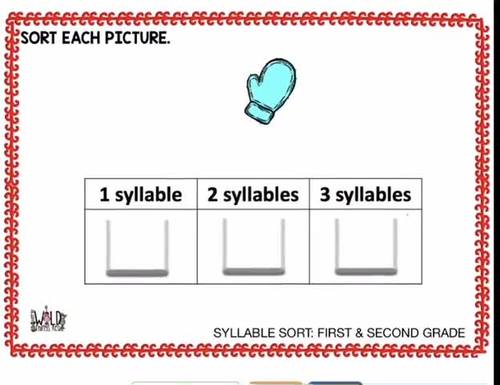 Holiday Syllable Sort Boom Cards by Where the Wild Things Read | TPT