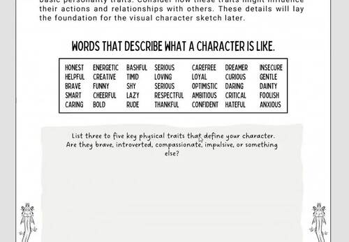 Creative Writing Workbook: Character Profile Maker worksheet by Teacher ...