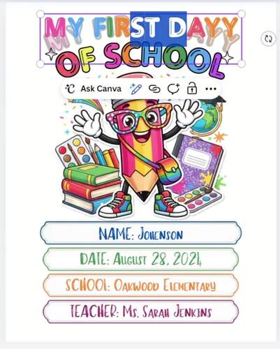 Printable First Day Of School Sign | First Day Of School Board Editable ...
