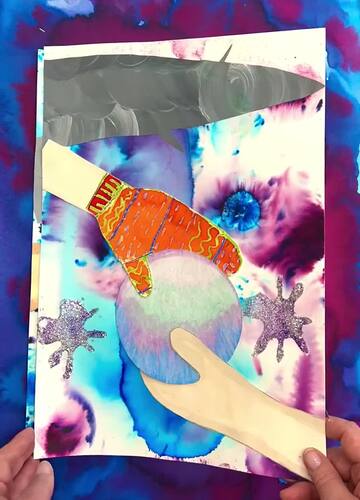 Winter Snow Visual Art Project for Seasons and Mixed Media Lesson