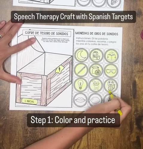 Monedas de Oro de Sonidos y Vocabulario Spanish One Page Speech Therapy ...