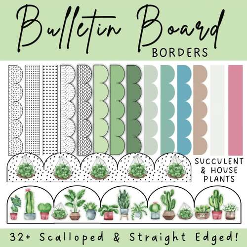 Bulletin Board Borders | Succulent & House Plant Classroom Décor Collection