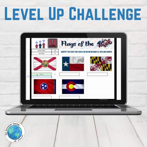 US State Flags Digital Self-Checking US Geography Review Game for ...