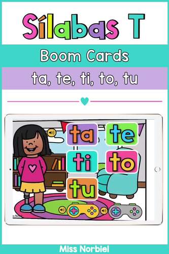 Sílabas Boom Cards Bundle | Juegos con las Sílabas con las letras T N D C