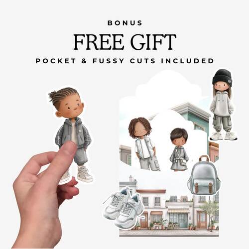 Silver Streetwear Clipart Bundle – Metallic Urban Fashion Designs