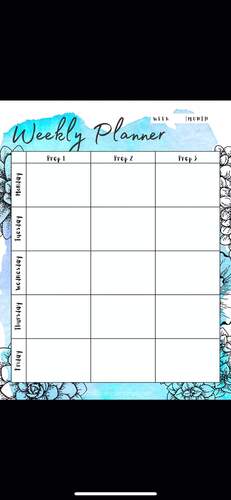 Teacher Planner - Succulents in Watercolor by That One Science Teacher