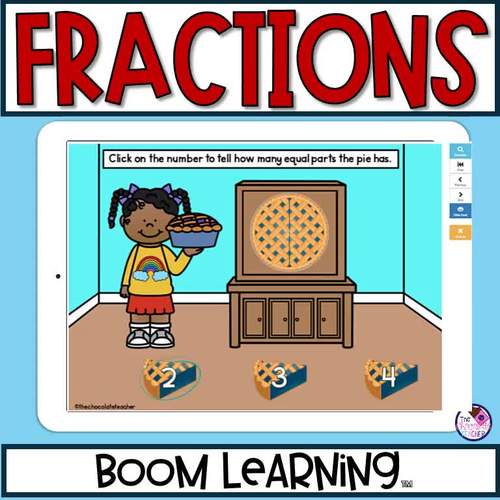 Fractions | Math Boom Cards™ by The Chocolate Teacher | TPT