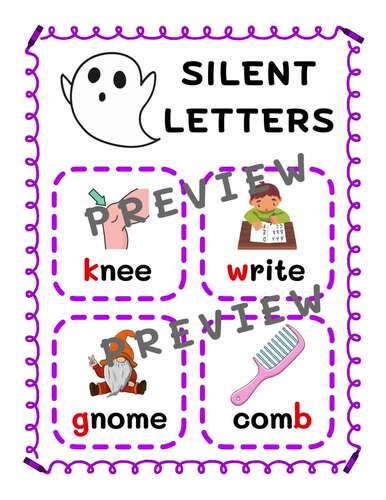Silent Letters kn wr gn mb Worksheets & Posters | Phonics Practice ...