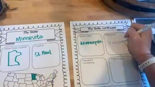 Simple USA State Research Activity by Miz Riz Elementary Resources