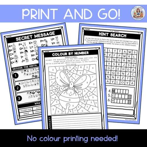 Christmas ELA & Fun: 5th Grade & 6th Grade Festive Escape Room Bundle