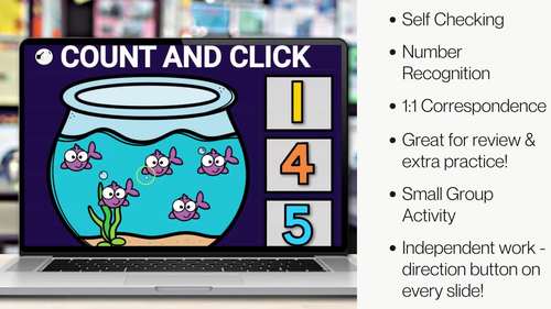 Kindergarten Math Review BOOM CARD Counting 1:1 Coorespondance | TPT