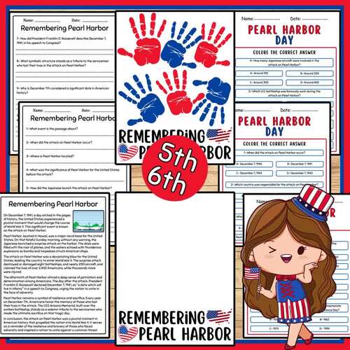 Pearl Harbor Day Bundle 5th- 6th: Craft - Reading Comprehension ...