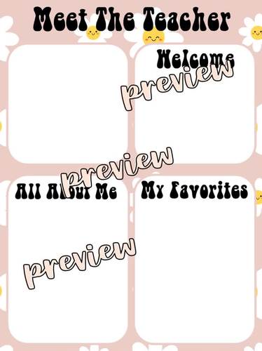 Meet the Teacher Template Editable - Retro Daisy Smiley by Anh Huynh