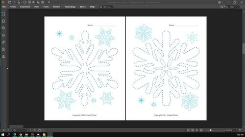 Hand Motor Skills, Snowflakes Line Tracing by Cheerful Tutor | TPT