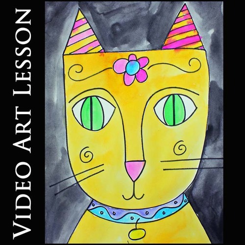 MEXICAN FOLK ART CAT Art Lesson | Hispanic Heritage Month Activity