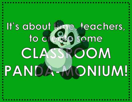 CLASSROOM DECOR BUNDLE Panda Theme Green Black by Barbara Evans