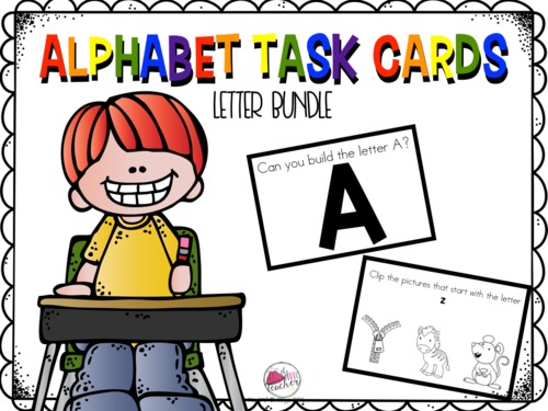 Alphabet Task Cards in Action by The Tutu Teacher | TpT