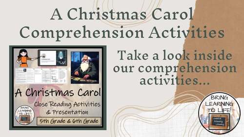 A Christmas Carol Fiction Reading Comprehension | 5th & 6th Grade