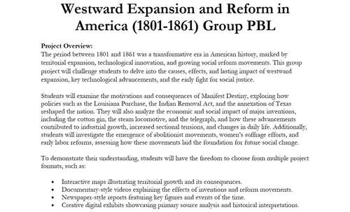 Middle School Westward Expansion and Reform in America (1801-1861 ...