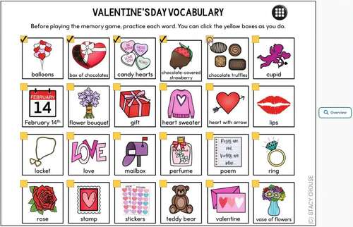 Valentine's Day Memory Matching Game for Speech Therapy BOOM CARDS™