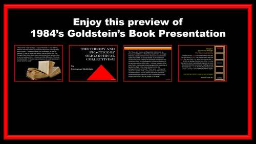 Orwell's 1984 Goldstein's Book - Lesson - PowerPoint Presentation with ...