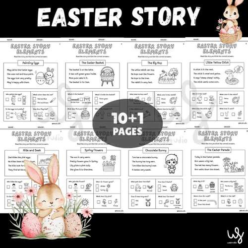 Easter Reading Comprehension Passages & Questions - Story Elements - No ...