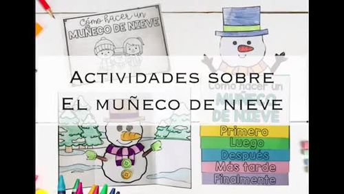 How to Build a snowman in Spanish | Muñeco de nieve Comprensión Lectura