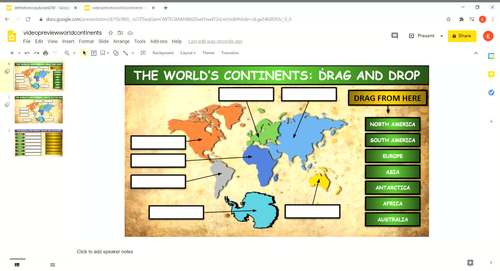 The World's Continents: Digital Worksheets: Drag & Drop: Distance Learning