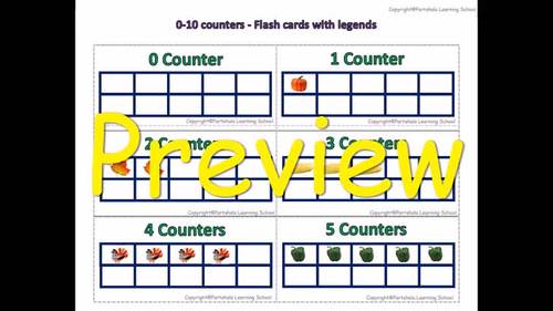 THANKSGIVING-Counting 0 to 10 with frames – Flashcards and Worksheets