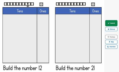 Place value Build a 2 digit number with blocks online activity by ...
