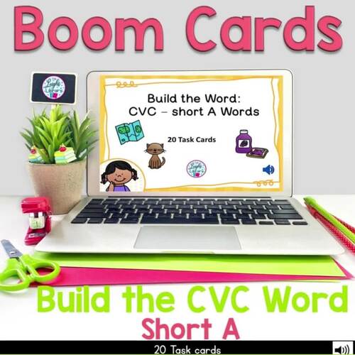 Boom Cards™ Build the CVC Short A Word Phonics Review by Leigh's Library