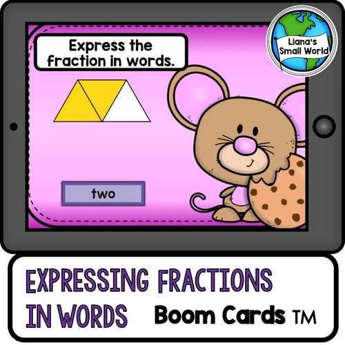 Expressing Fractions in Words Boom Cards | Digital Task Cards | TPT