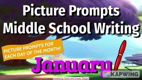 ELA Middle School Writing Prompts Pictures- Digital Resource Autumn Bundle