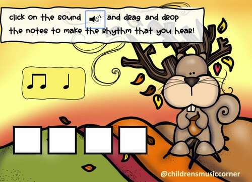 Fall Rhythm ta-titi Digital Task Cards on Boom Cards™ | TPT
