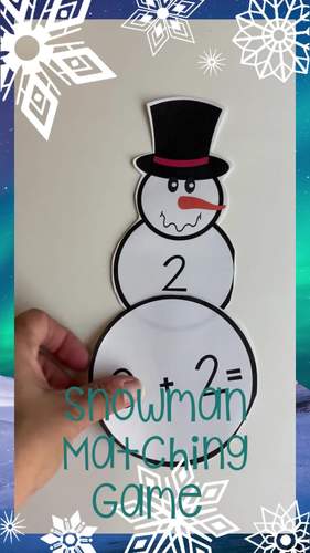Winter Math Center | Snowman Addition Game by Lisa Peters | TPT
