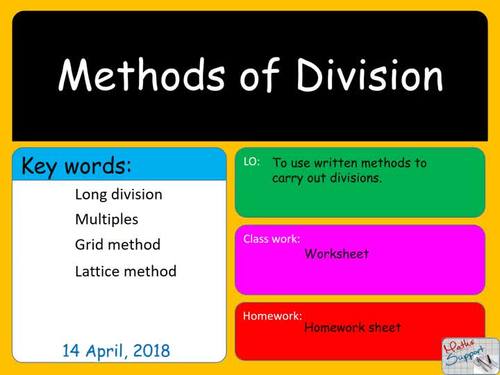 Methods of division by Maths Support Centre | TPT