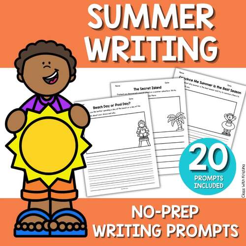 Summer Writing Journal Prompts Activities No Prep Worksheets 1st 2nd ...