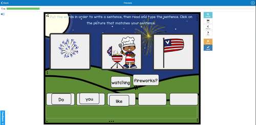 4th of July Build a Sentence Boom Cards™ by CreativeCOTA LLC | TpT