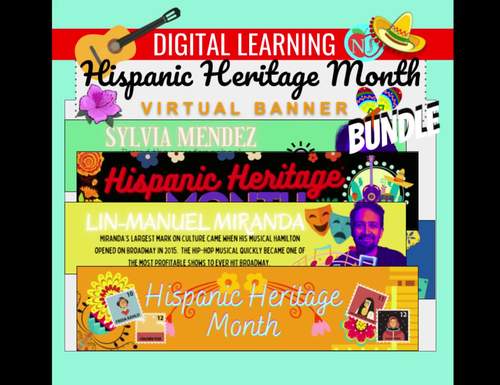 HISPANIC HERITAGE MONTH VIRTUAL BANNER BUNDLE | GOOGLE CLASSROOM BANNERS