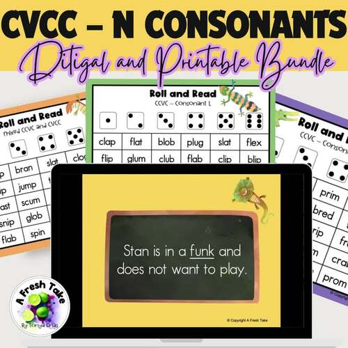CVCC N Consonant Roll & Read Words Sentences |Phonics Games| Digital ...