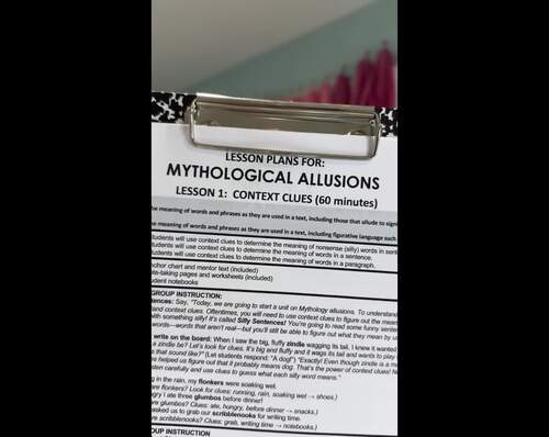 MYTHOLOGY ALLUSIONS UNIT - Context Clues and Reading Comprehension CCSS ...