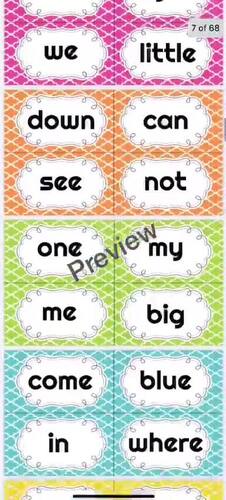 Sight Words Flashcards - Pre-Primer to Grade 3 High-Frequency Word Cards