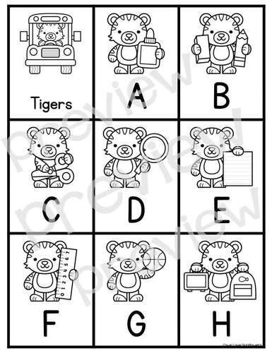 School Tigers - Uppercase Lowercase Alphabet Matching - ABC Flash Cards