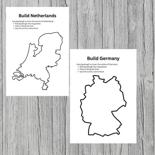 Europe Fine Motor Geography Bundle | Playdough & Tracing Maps (5 Countries)