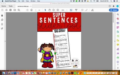 Sentence building slider tool by Classrooms and Cats - Erin Custer