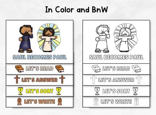 Saul Becomes Paul Bible Flipbook Craft Activity for Sunday School