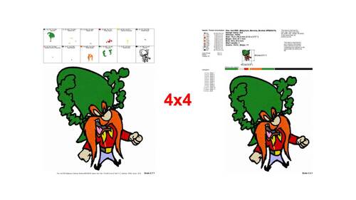 Angry Yosemite Sam cartoon embroidery designs with big cowboy hat ...