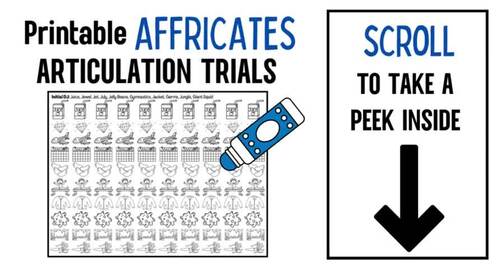 Affricate Articulation Paint Pen Sheets for Speech Therapy | TPT